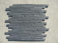 China Black Slate Mosaic Tile 305x305mm Natural Stone Wall Tile for Interior Decor for sale
