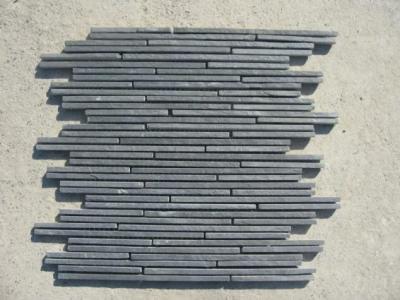 China Black Slate Mosaic Tile 305x305mm Natural Stone Wall Tile for Interior Decor for sale