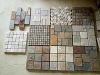 China Multicolor Slate Mosaic Wall Tile 305x305mm Natural Stone Mosaic for Interior Decor for sale