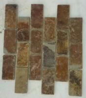 China Multicolor Slate Mosaic Wall Tile 305x305mm Natural Stone Mosaic for Interior Decor for sale