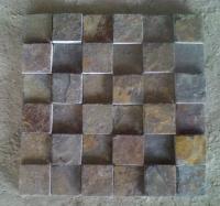 China Multicolor Slate Mosaic Wall Tile 305x305mm Natural Stone Mosaic for Interior Decor for sale