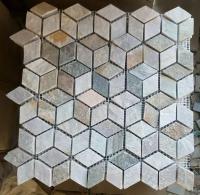 China Oyster Quartzite Mosaic 305x305mm Natural Stone Wall Tile for Interior Decor for sale