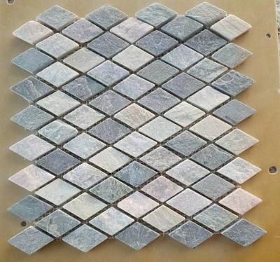 China Oyster Quartzite Mosaic Wall Tile 305x305mm Natural Stone Interior Decor for sale