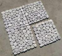 China Grey Pebble Mosaic Natural Stone Wall Tile 305x305mm for Interior Decor for sale