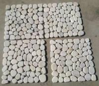 China White Pebble Mosaic Natural Stone Wall Tile 305x305mm Interior Decor for sale