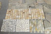 China White Pebble Mosaic Natural Stone Wall Tile 305x305mm Interior Decor for sale