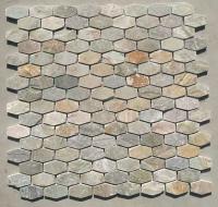 China Oyster Quartzite Mosaic 305x305mm Natural Stone Wall Tile for Interior Decor for sale