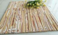 China Yellow Wooden Sandstone Mini Culture Stone 600x150mm Waterfall Shape Ledgestone for sale