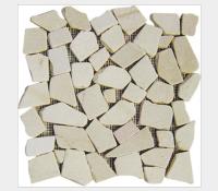 China White Quartzite Gravel Mosaic 305x305mm Natural Stone Wall Tile for Interior Decor for sale