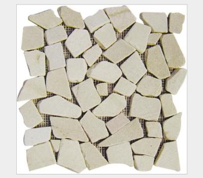 China White Quartzite Gravel Mosaic 305x305mm Natural Stone Wall Tile for Interior Decor for sale