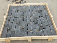 China Black Quartzite Field Stone Natural Loose Ledger Stone Veneer 60kgs/m2 2-3.5cm for sale