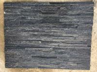 China Black Quartzite Mini Stacked Stone,Black Quartzite Waterfall Shape Ledgestone,Black Quartzite Stone Cladding for sale