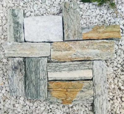 China Lotus Green Marble Field Stone Veneer 2.5-3.5cm Jade Green Loose Ledgestone Wall Cladding for sale
