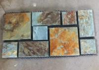 China Rusty Slate Meshed Flagstone 609x303mm Natural Multicolor Slate Paving Stone for Patio Flooring for sale