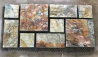 China Rusty Slate Meshed Flagstone 609x303mm Natural Multicolor Slate Paving Stone for Patio Flooring for sale