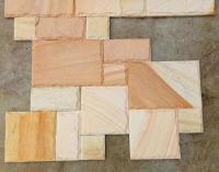 China China Yellow Sandstone Mushroom Wall Cladding 30x10cm Natural Stone Tile for Indoor Outdoor Decoration for sale