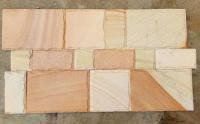 China China Yellow Sandstone Mushroom Wall Cladding 30x10cm Natural Stone Tile for Indoor Outdoor Decoration for sale
