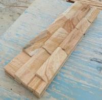 China Yellow Wood Sandstone Culture Stone Wall Cladding Natural Rough Face 600x150mm for sale