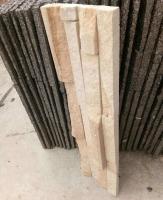 China Yellow Wood Sandstone Culture Stone Wall Cladding Natural Rough Face 600x150mm for sale