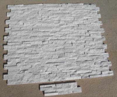 China White Quartzite Ledgestone Stone Cladding Panel 15x60cm Natural Split Culture Stone Veneer for sale