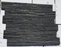 China Black Quartzite Mini Stacked Stone Ledgestone 600x150mm Natural Stone Veneer for sale