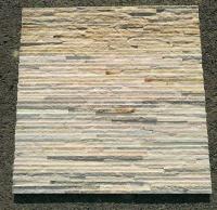 China Yellow Quartzite Ledgestone Culture Stone 600x150x15mm Waterfall Style Wall Veneer for sale