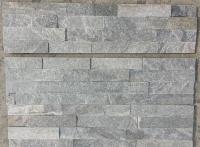 China Grey Quartzite Ledgestone Stacked Stone Panel 600x150mm Natural Split Thin Veneer for sale