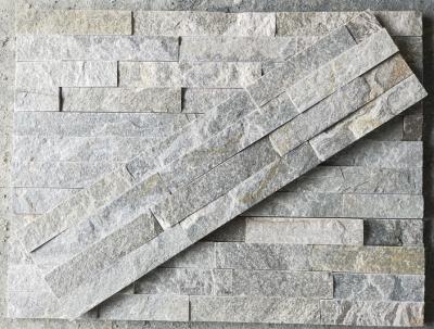 China Grey Quartzite Ledgestone Stacked Stone Panel 600x150mm Natural Split Thin Veneer for sale