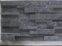 China Black Slate 3D Z Clad Ledge Stone Veneer 15x35cm Culture Stacked Stone Cladding Panel for sale