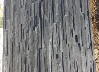 China Black Slate Waterfall Ledgestone 600x150mm Natural Split Stone Veneer for Wall Cladding for sale