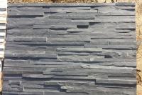 China Black Slate Waterfall Ledgestone 600x150mm Natural Split Stone Veneer for Wall Cladding for sale