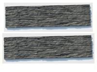 China Black Slate Waterfall Ledgestone 600x150mm Natural Split Stone Veneer for Wall Cladding for sale