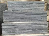 China Black Slate Waterfall Ledgestone 600x150mm Natural Split Stone Veneer for Wall Cladding for sale