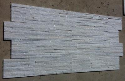 China White Quartzite Ledgestone Wall Panels 600x150mm Natural Split Stone Veneer for sale
