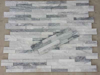 China Cloudy Grey Quartzite Z Clad Stone Cladding 600x150mm Natural Split Thin Stone Veneer for sale