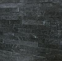 China Black Quartzite Ledgestone Natural Stone Veneer 600x150mm Wall Cladding for sale