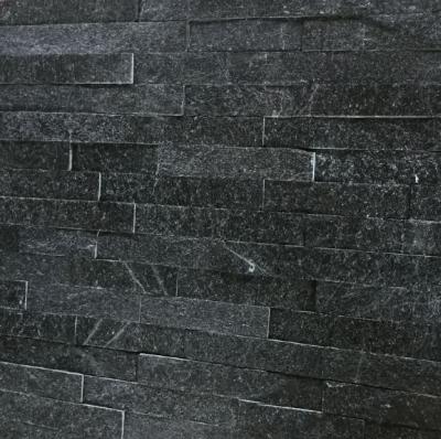 China Black Quartzite Ledgestone Natural Stone Veneer 600x150mm Wall Cladding for sale