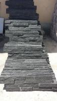 China Black Quartzite Ledgestone Natural Stone Veneer 600x150mm Wall Cladding for sale