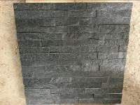 China Black Quartzite Ledgestone Natural Stone Veneer 600x150mm Wall Cladding for sale