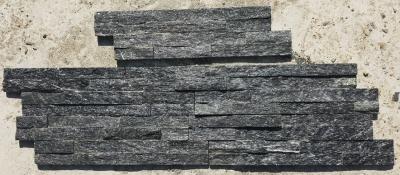 China Black Quartzite Thin Stone Veneer 600x150mm Split Face Z Stone Wall Panels Natural Culture Stone for sale