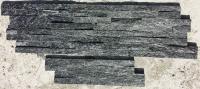 China Black Quartzite Thin Stone Veneer 600x150mm Split Face Z Stone Wall Panels Natural Culture Stone for sale