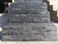 China Black Quartzite Ledgestone Natural Split Face Stone Veneer 600x150mm Wall Cladding for sale