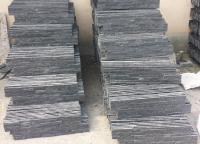 China Black Quartzite Mini Stacked Stone Veneer 600x150mm Natural Split Face Cladding for sale