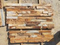 China Golden Yellow Slate Ledgestone Culture Stone 600x150mm Natural Split Wall Cladding for sale
