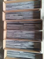 China Black Slate Split Face Stone Veneer 600x150mm Natural Riven Ledgestone for Wall Cladding for sale