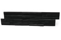 China Black Slate Mini Stacked Stone Veneer 600x150mm Split Face Ledgestone for Wall Cladding for sale