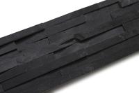 China Black Slate Mini Stacked Stone Veneer 600x150mm Split Face Ledgestone for Wall Cladding for sale