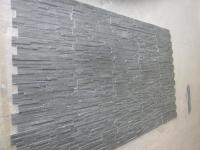 China Black Slate Mini Stacked Stone Veneer 600x150mm Split Face Ledgestone for Wall Cladding for sale