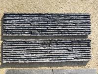 China Black Slate Mini Stacked Stone,Split Face Slate Thin Stone Veneer,Black Slate Waterfall Shape Ledgestone,Stone Cladding for sale