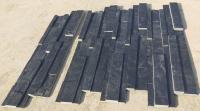 China Black Slate 3D Stone Wall Panels 600x150mm Split Face Stone Veneer for Indoor Outdoor Wall Cladding for sale